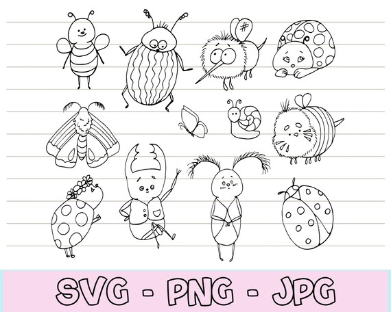 Bugs Svg Cute Bugs Svg for Shirt and Mug Bugs for Kids Bugs | Etsy