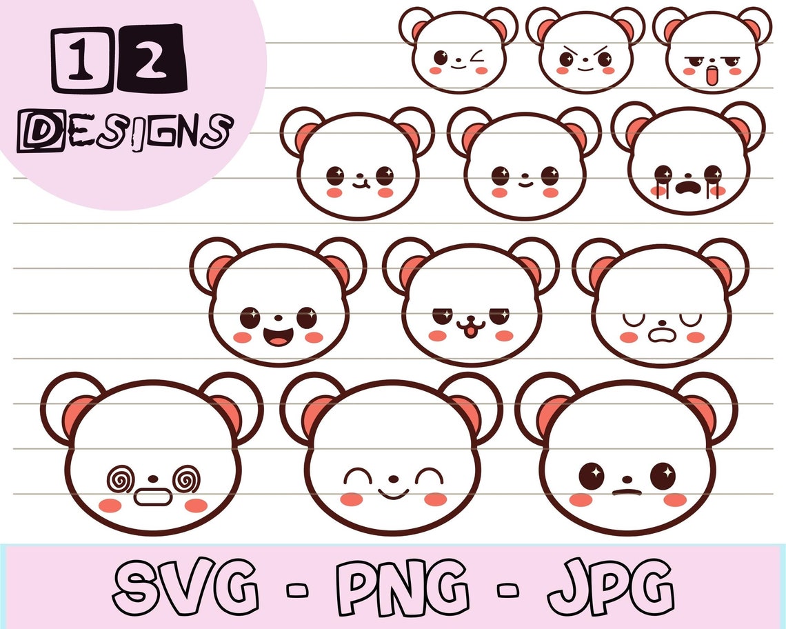 Teddy Bear Face Svg Cute Teddy Bear Svg Teddy Bear Svg - Etsy