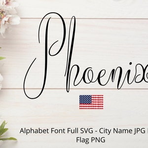 Alphabet Font Svg, Phoenix Sign Png Jpg Cut File for Cricut, Script ...