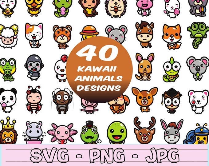 Animals Svg Bundle| Animals Drawings for Kids Svg Bundle| Cute Animals ...