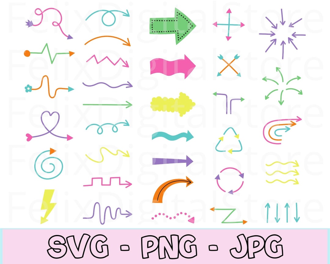 Arrow Bundle, Arrow Clipart, Cute Arrow Svg, Arrow Svg Files, Arrow Svg ...