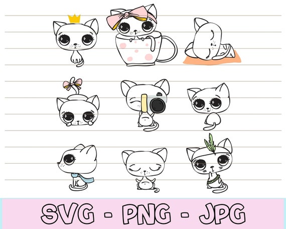 Cute Cat Svg Files Funny Cat Svg Cat Svg Bundle Animals | Etsy