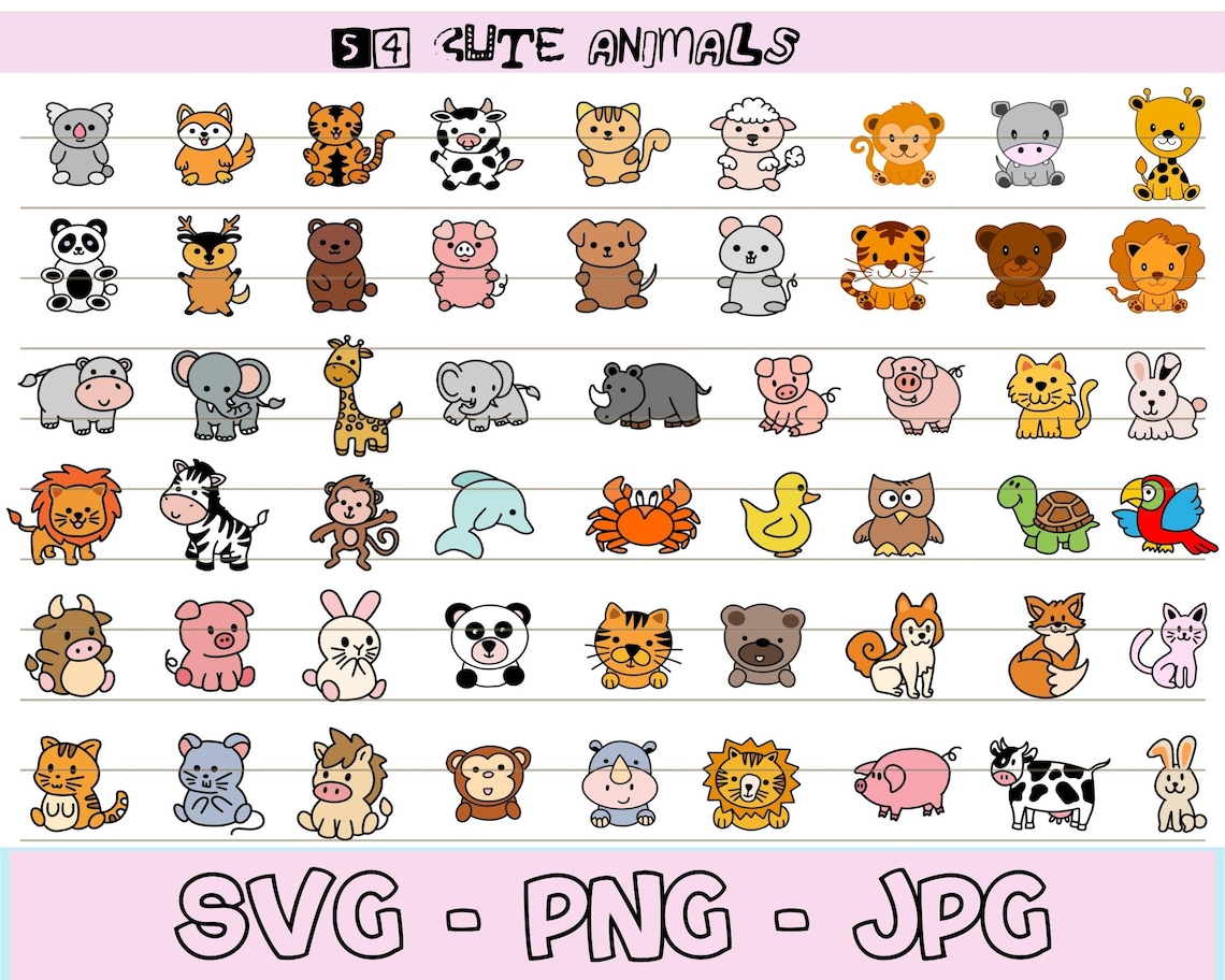 Baby Animals Svg Cute Animals Svg Animal Shirt Svg Animal - Etsy