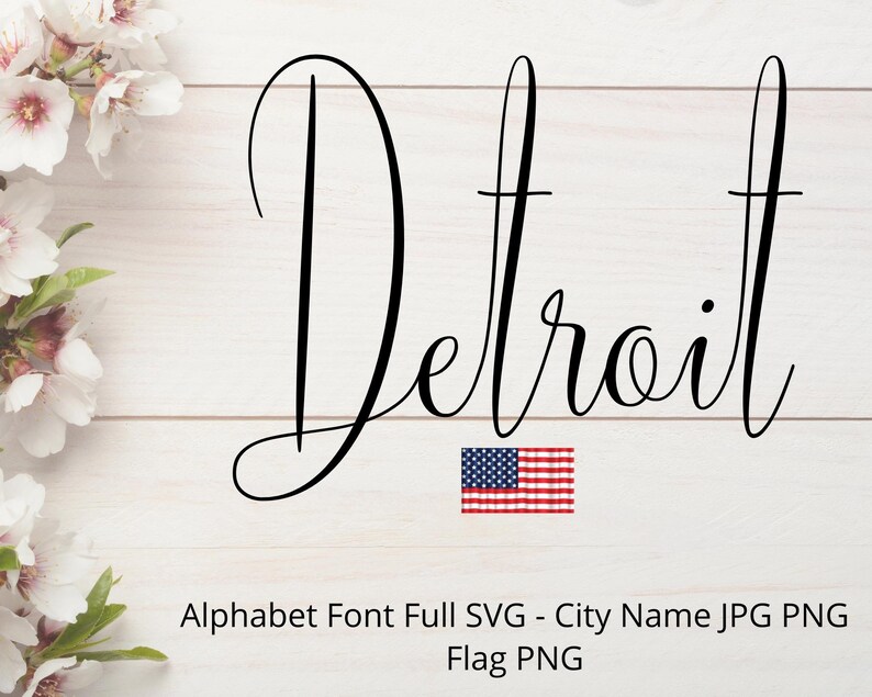 Alphabet Font Svg Detroit Sign Png Jpg Cut File for Cricut - Etsy