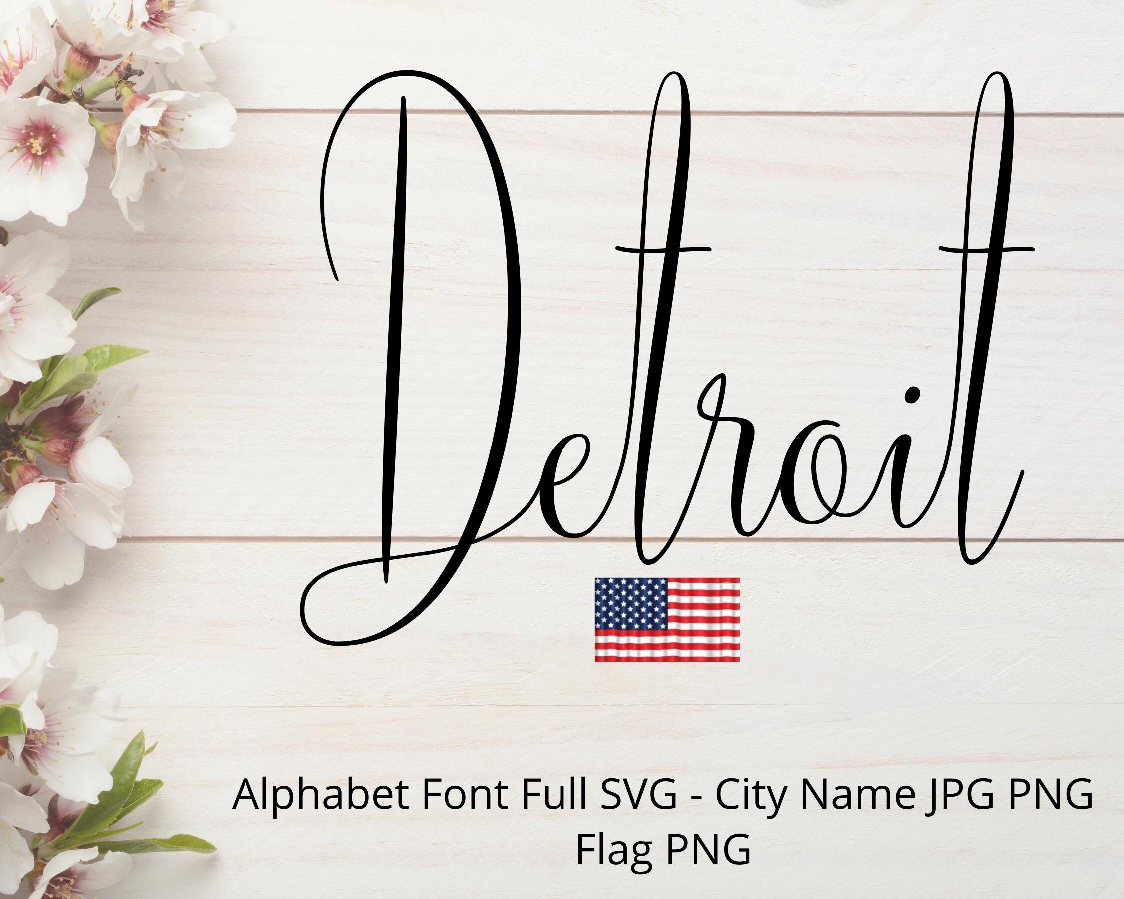 Alphabet Font Svg Detroit Sign Png Jpg Cut File for Cricut - Etsy