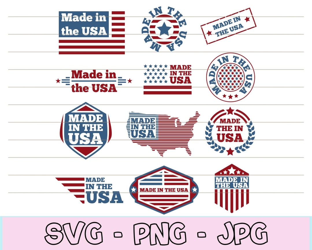 Made in USA Svg Sign With Flag, File Vector, Shirt, Mug, United States ...
