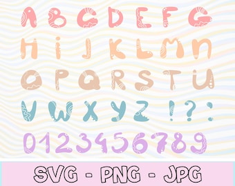 Alphabet Font Svg Letters and Numbers Svg Png Jpg Cut File | Etsy