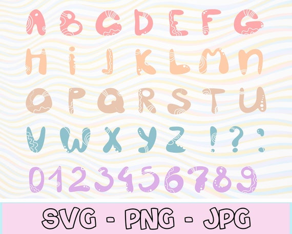 Alphabet Font Svg Letters and Numbers Svg Png Jpg Cut File - Etsy