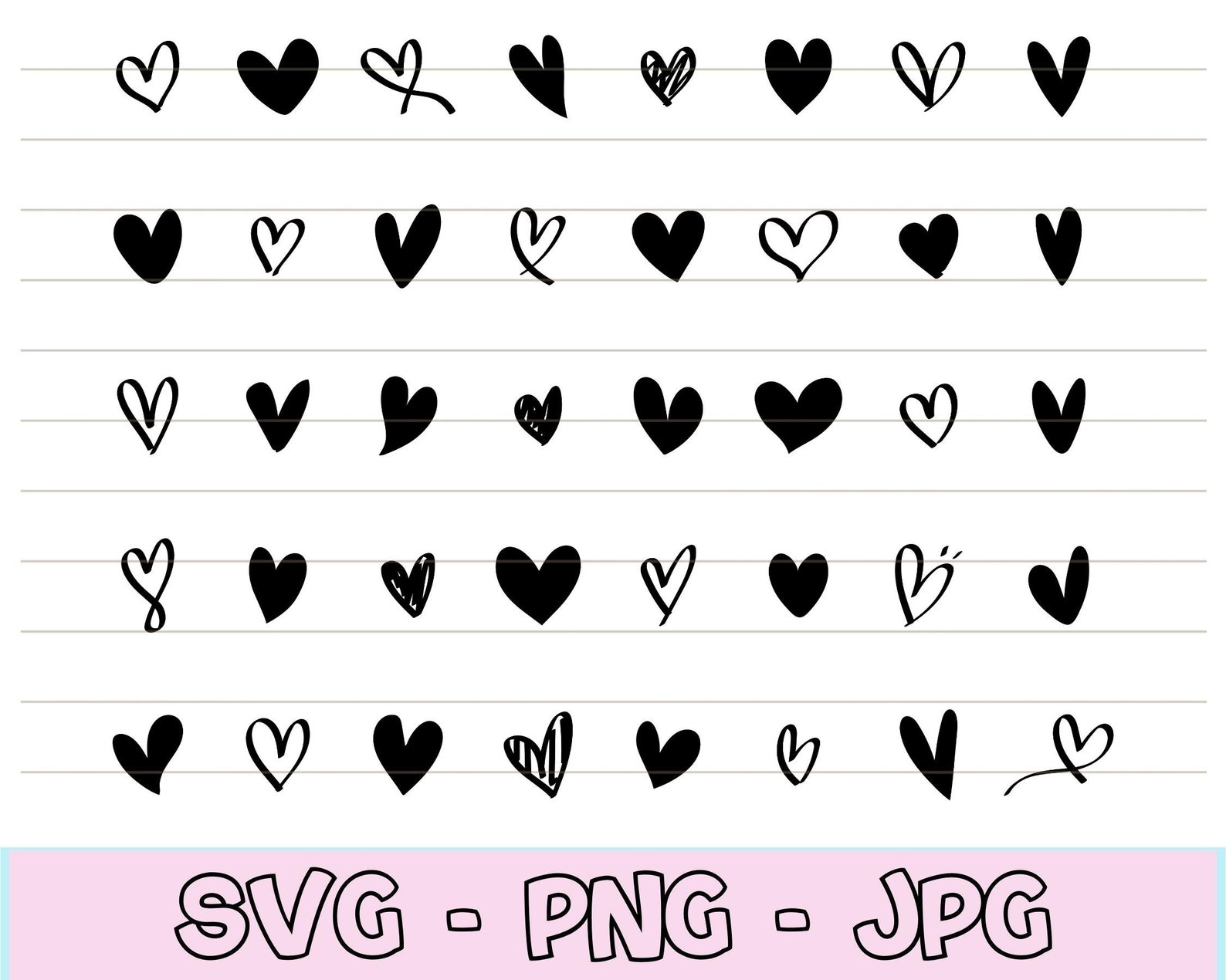 Heart Svg Bundle Sketch Heart Svg Open Heart Svg Doodle - Etsy