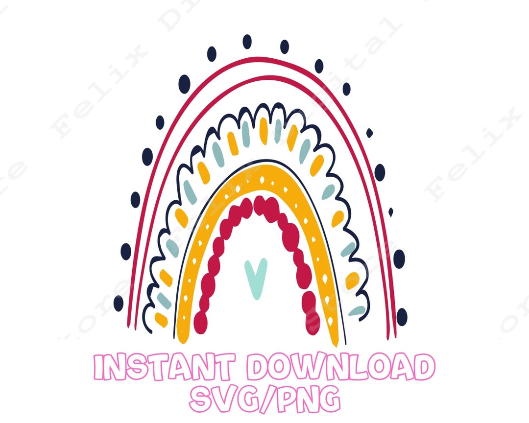 Boho Rainbow Svg Cut File Pastel Rainbow Svg Boho Rainbow Etsy