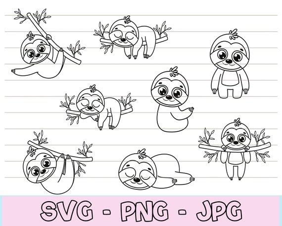 Faultier SVG Faultier Designs SVG Bundle für Cricut Faultier - Etsy