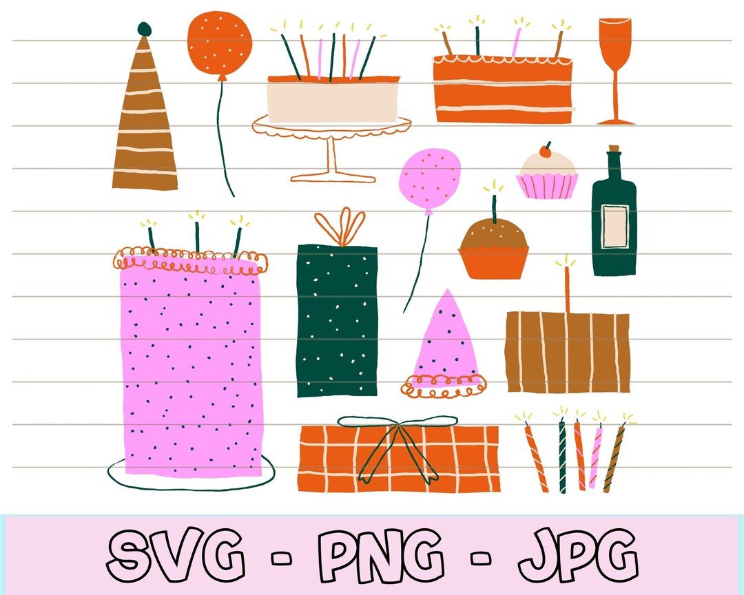 Happy Birthday Svg Bundle, Hand Lettered Svg, Bday Svg, Birthday ...