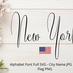 Alphabet Font Svg, New York Sign Png Jpg Cut File for Cricut, Script ...