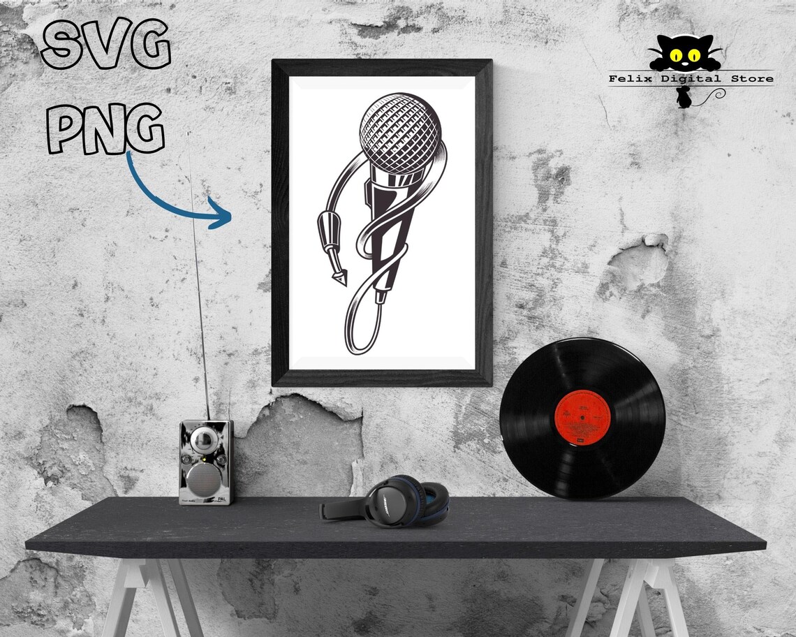 Music Svg Designs Musical Instruments Svg Microphone Svg - Etsy