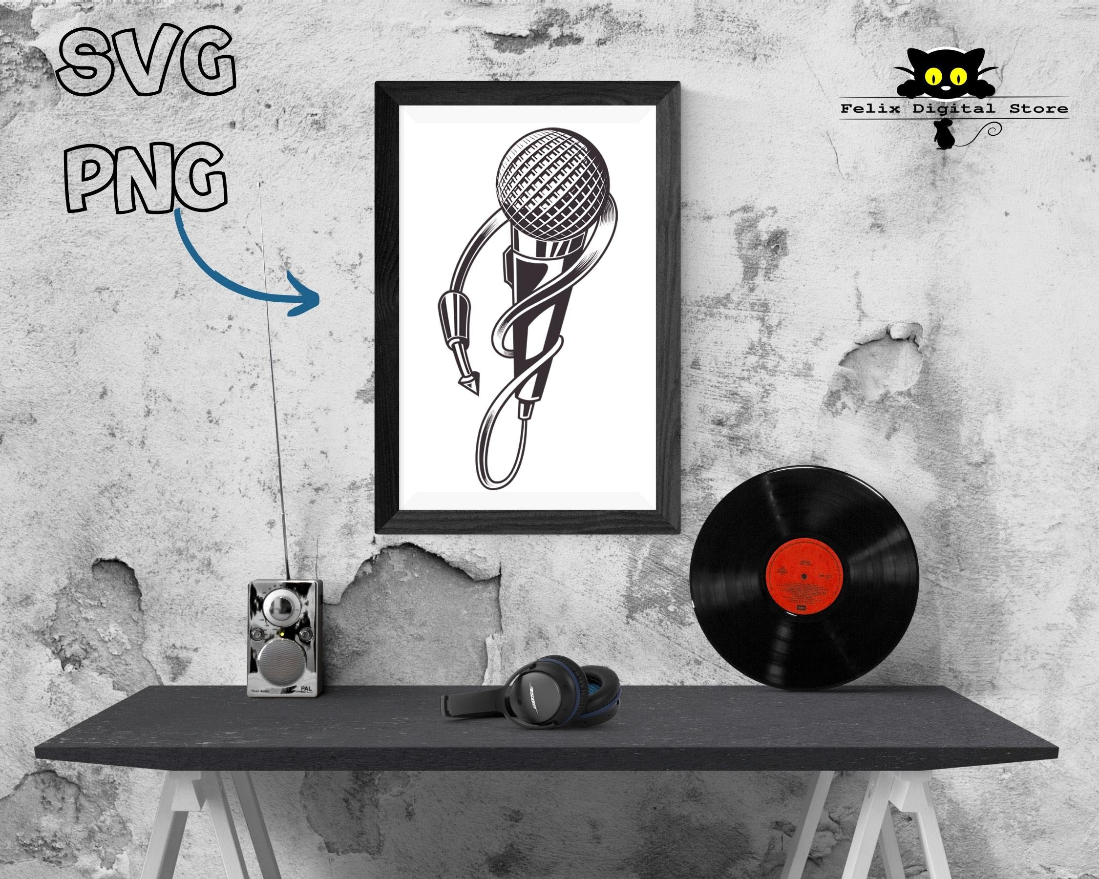 Music Svg Designs Musical Instruments Svg Microphone Svg - Etsy