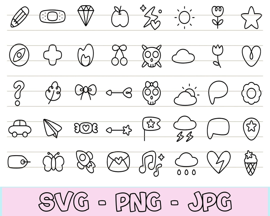 Cute Sticker Svg Bundle for Cricut, Icon Svg, Icon Design, Digital ...