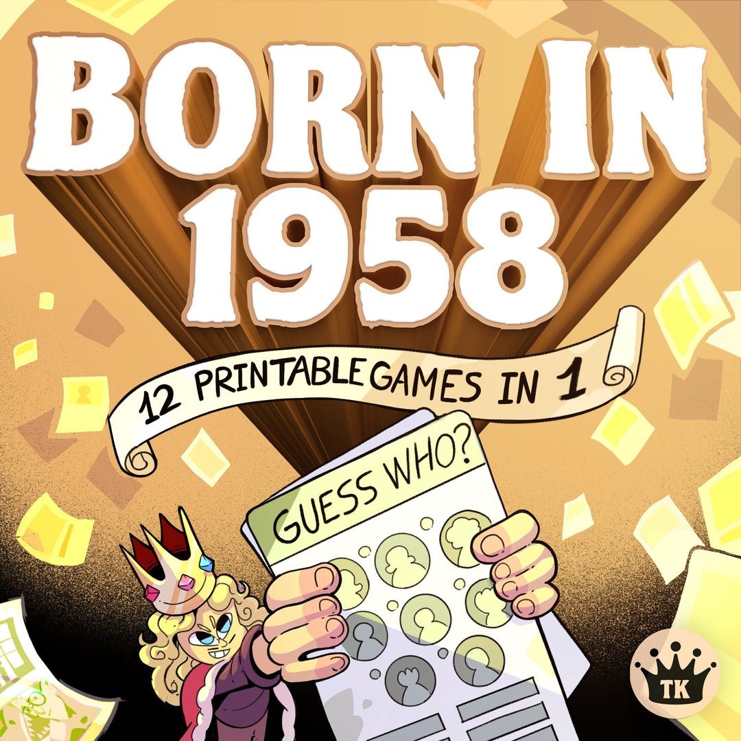 67th Birthday Games: Born in 1958 Trivia, Quiz (printable Games) - Etsy