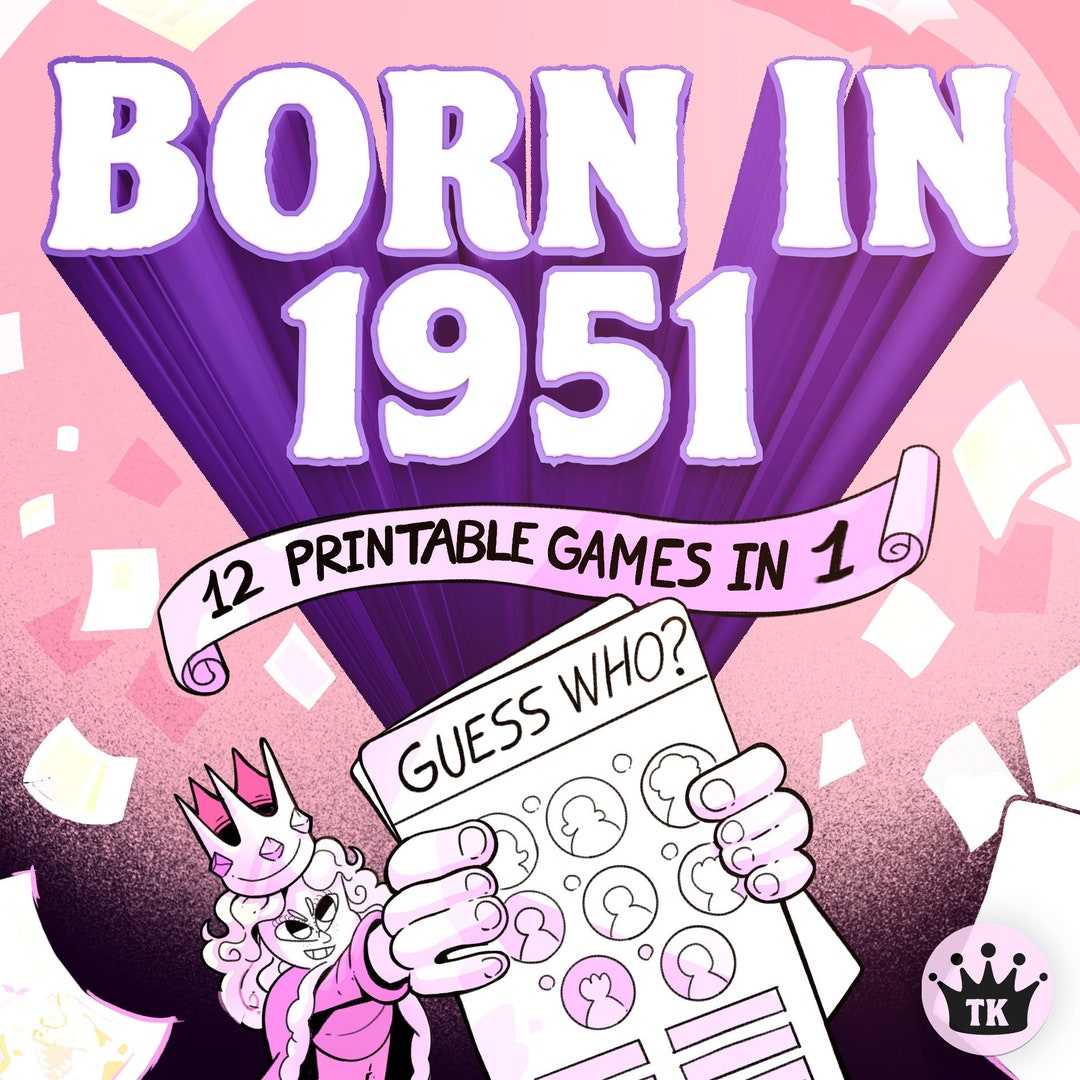 75th Birthday Games: Born in 1951 Trivia, Quiz (printable Games) - Etsy