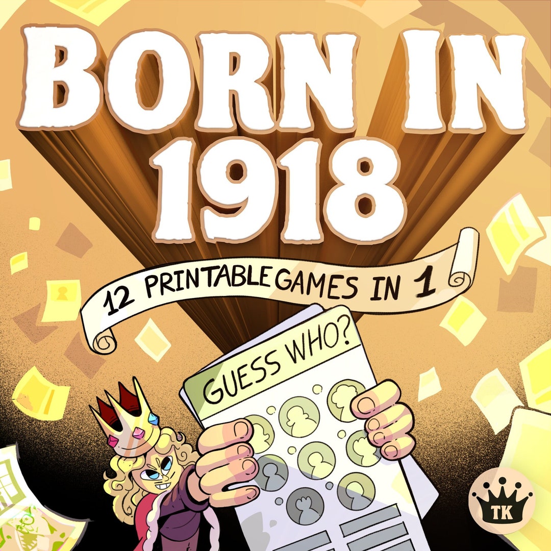 106th Birthday Party Games Born in 1918 Games Bundle Printable Games ...