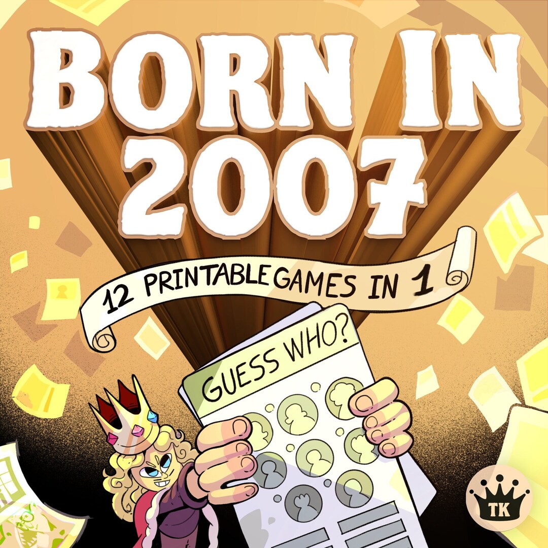 17th Birthday Party Games Born in 2007 Games Bundle Printable Games ...