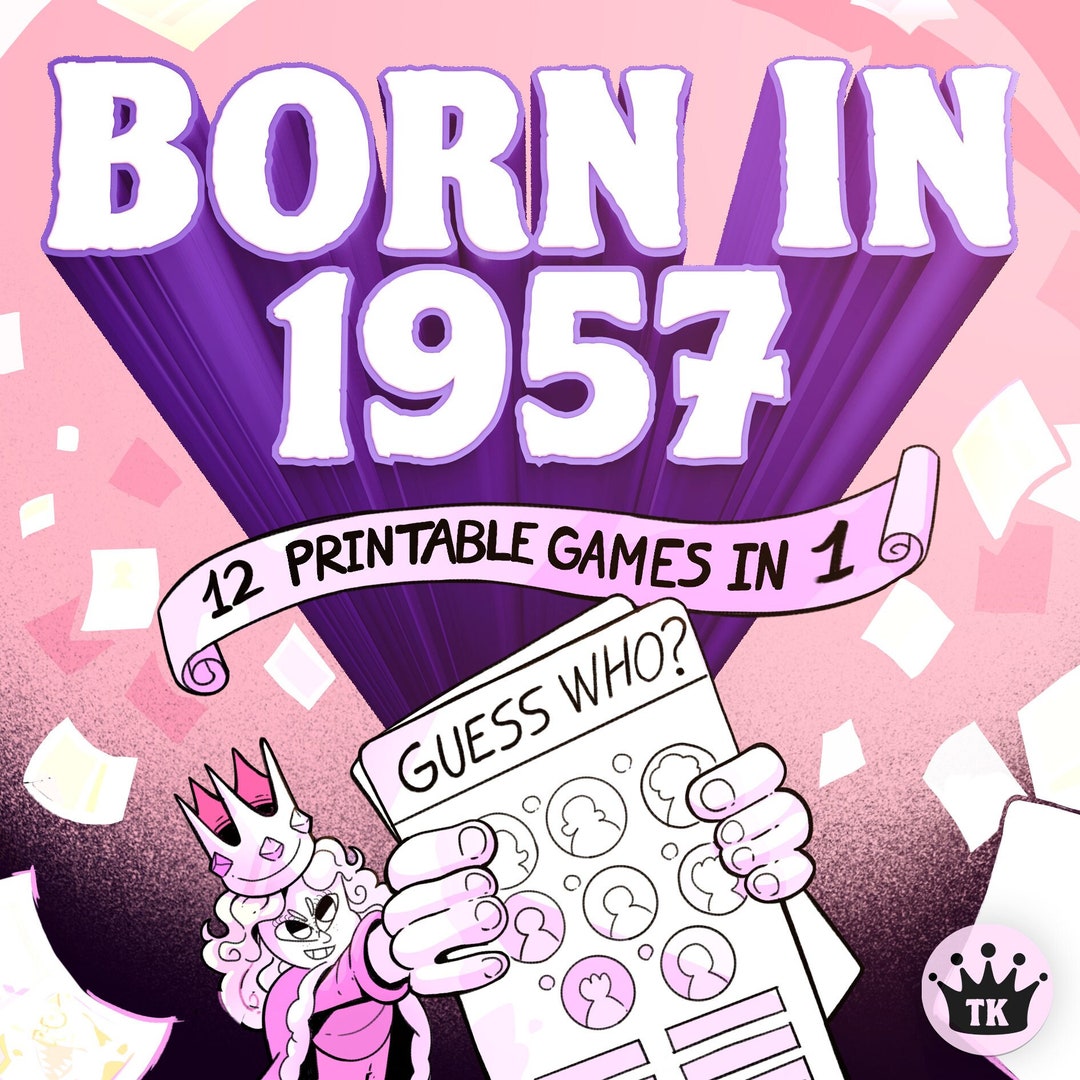 67th Birthday Party Games for Her || Born in 1957 Games Bundle ...