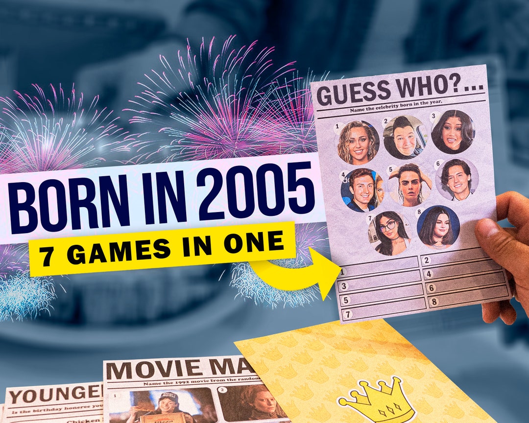 21st Birthday Games for Men: Born in 2005 Trivia (printable Games) - Etsy