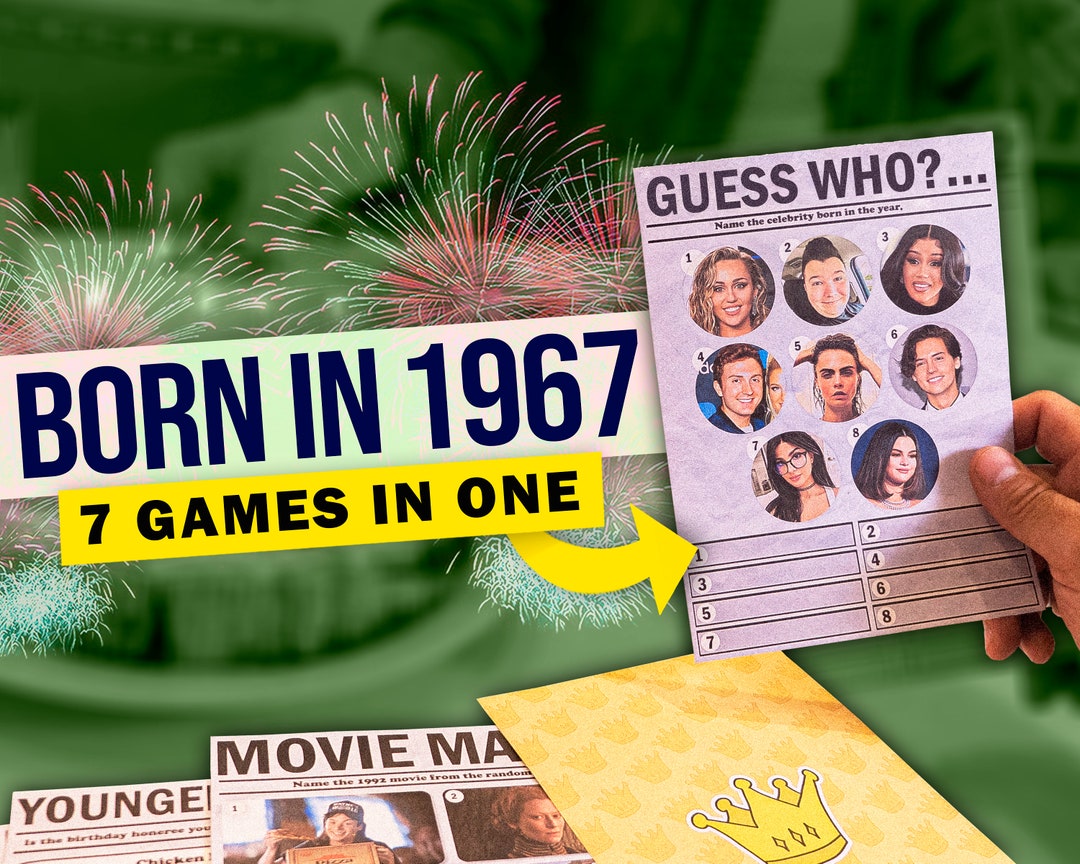 57th Birthday Party Games Born in 1967 Games Bundle Printable Games ...