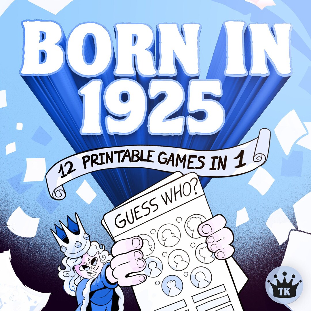 100th Birthday Games: Born in 1925 Trivia, Quiz (printable Games) - Etsy