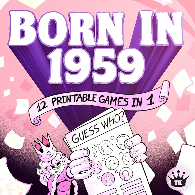 66th Birthday Party Games for Her || Born in 1959 Games Bundle ...