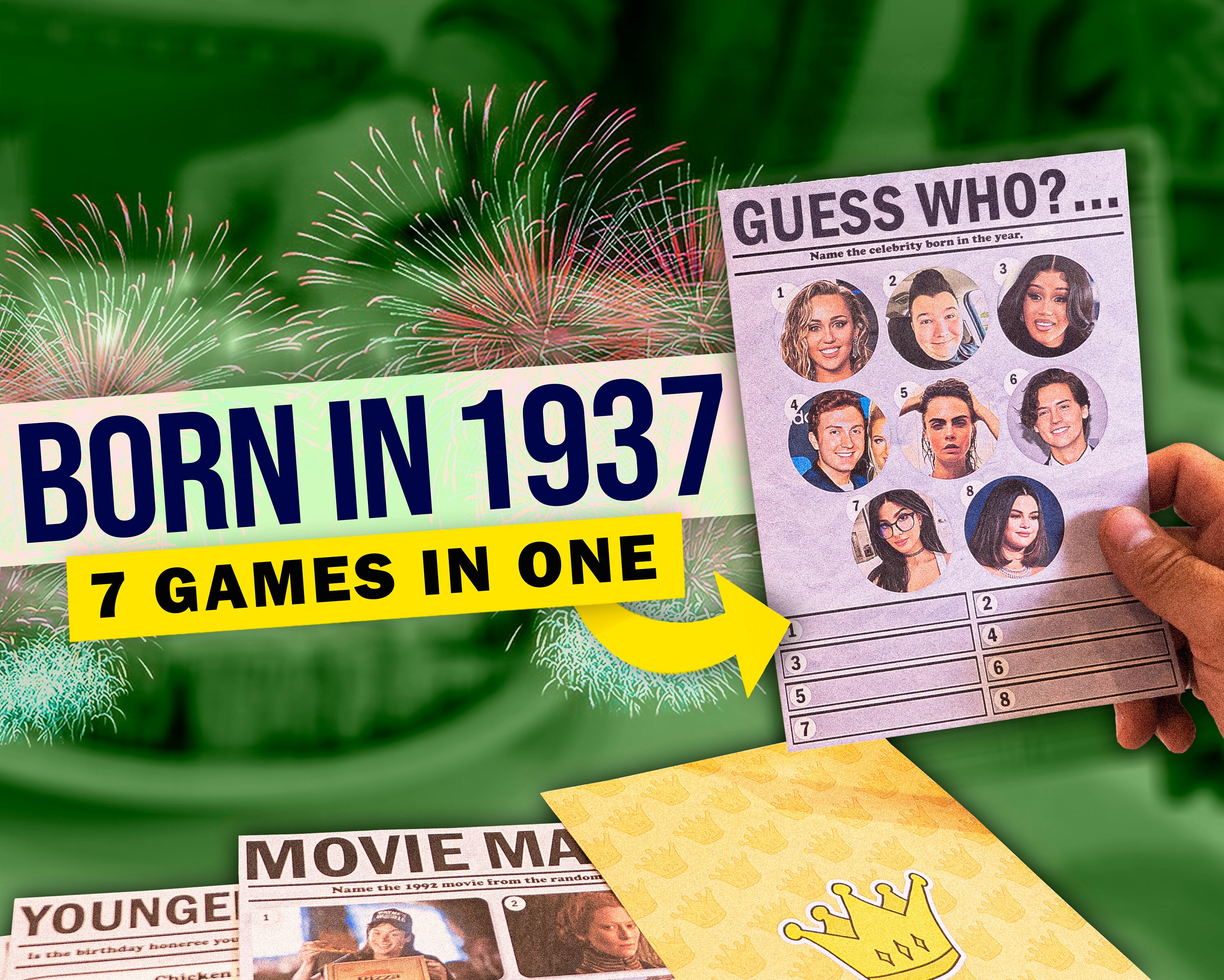 87th Birthday Party Games Born in 1937 Games Bundle Printable Games ...