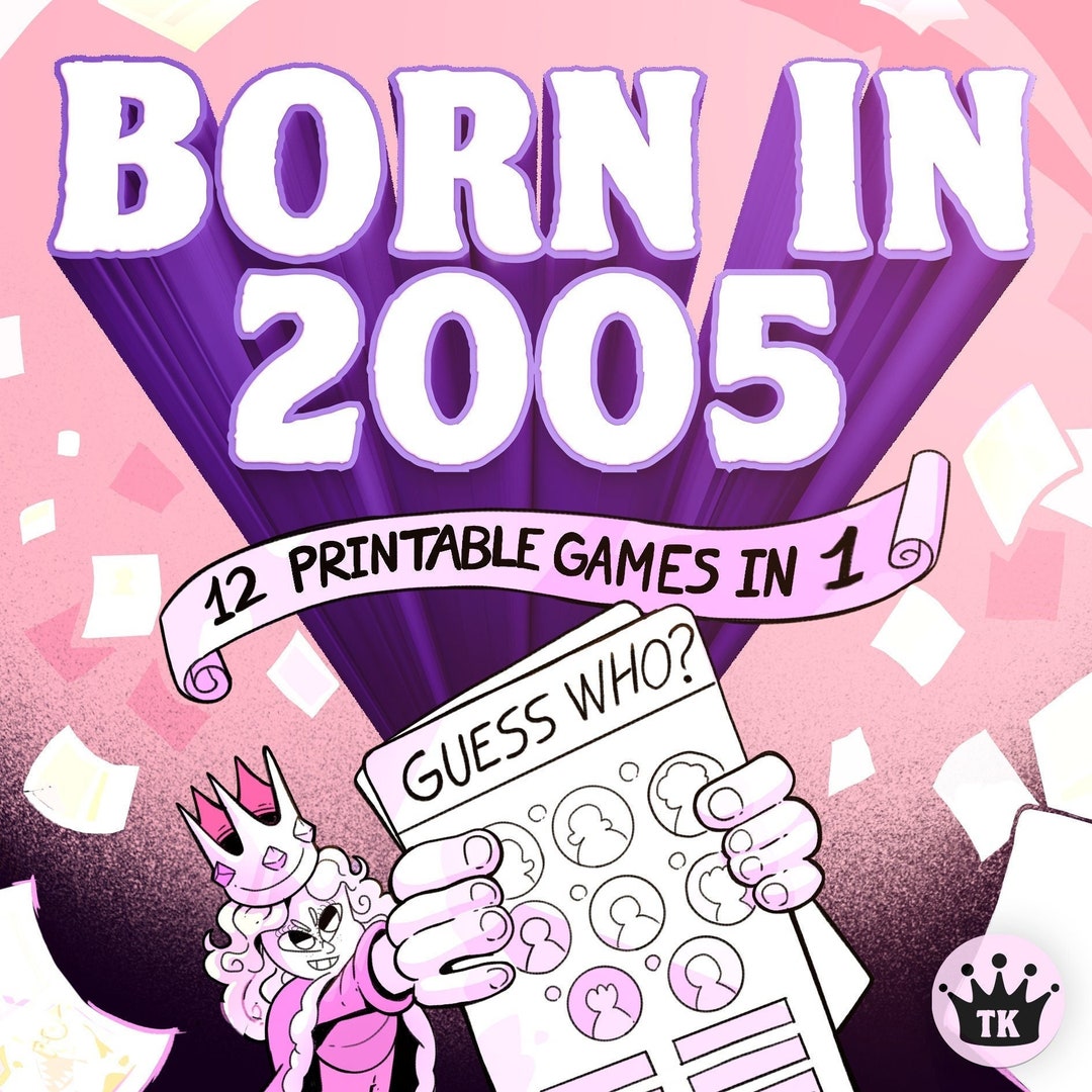 20th Birthday Party Games: Born in 2005 Trivia Quiz (printable Games ...