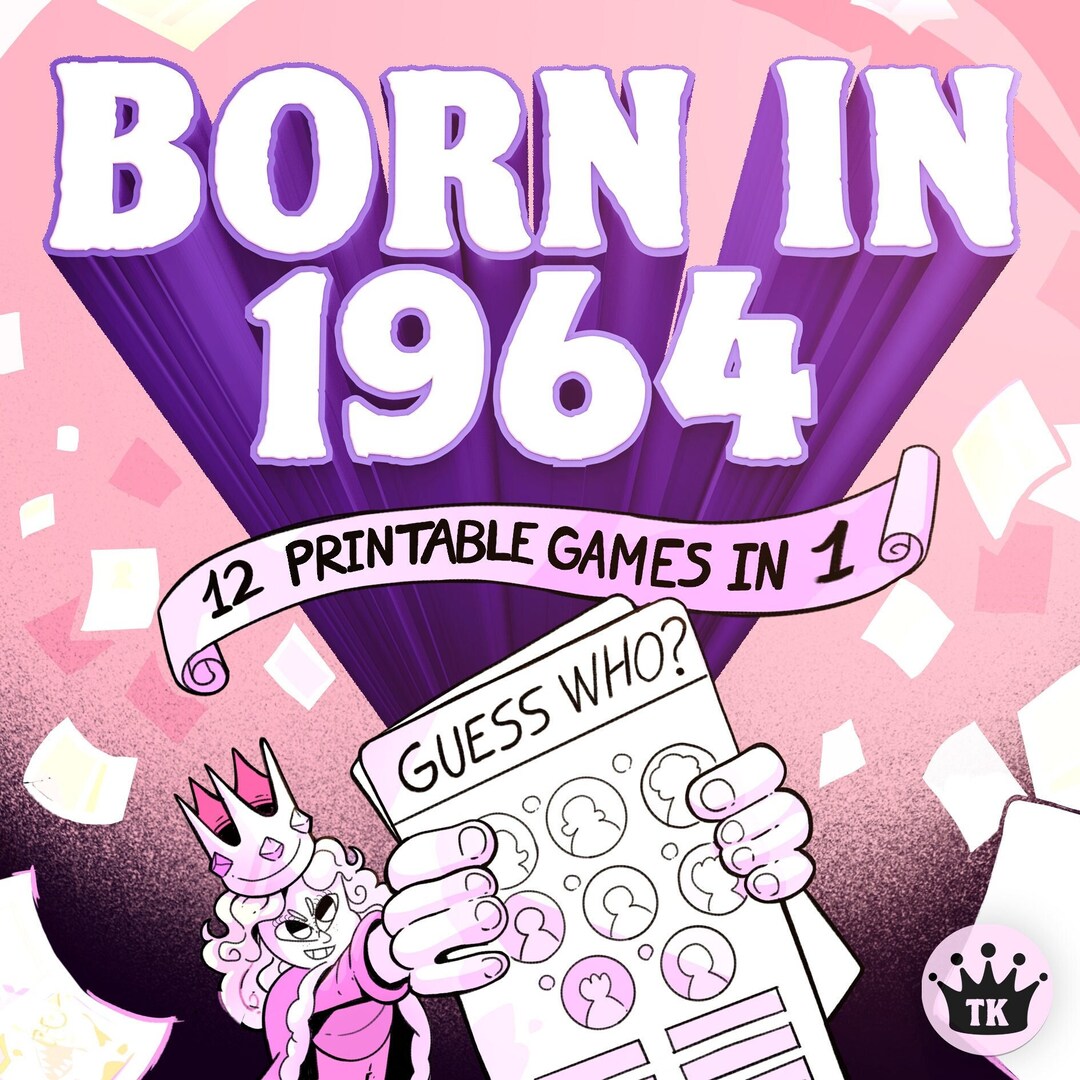 61st Birthday Party Games for Her || Born in 1964 Games Bundle ...
