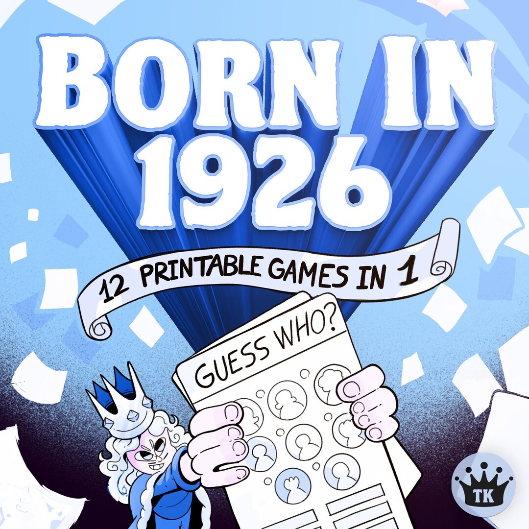 99th Birthday Games: Born in 1926 Trivia, Quiz (printable Games) - Etsy