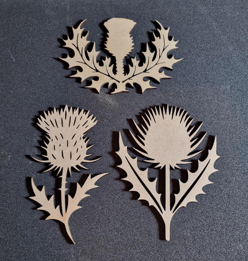 Scottish Thistle Laser Cut MDF Craft Shapes Wooden Embellishment ...