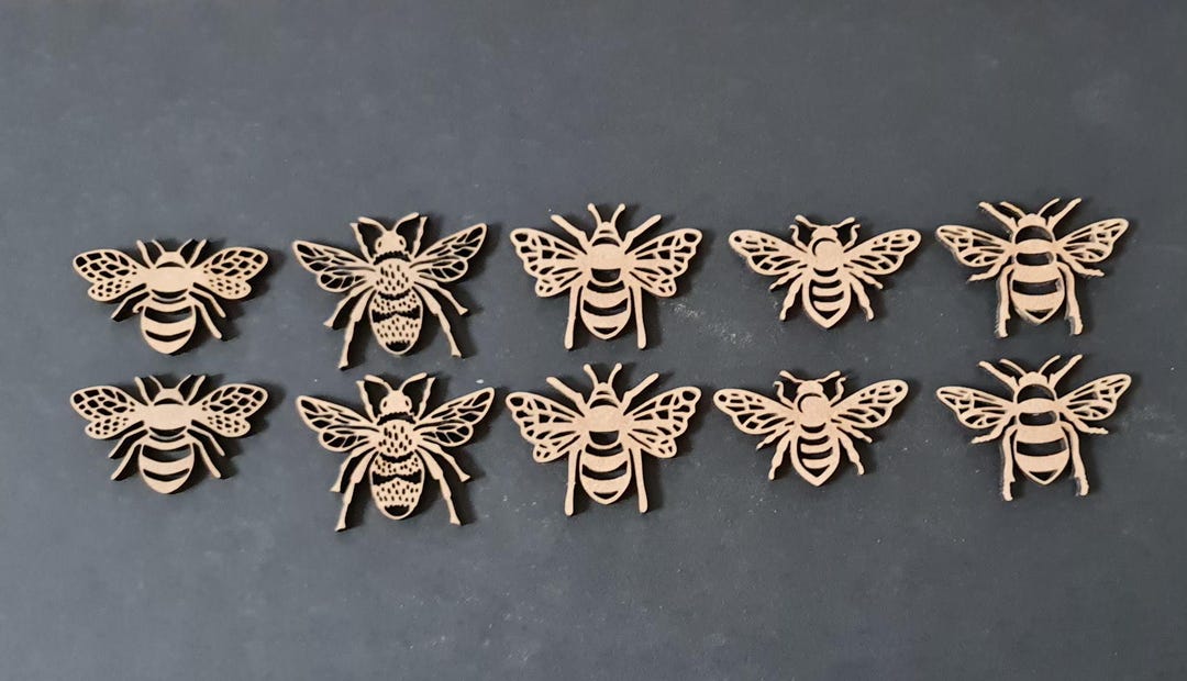 10x Mixed Bee Laser Cut MDF Craft Shapes Wooden Embellishment - Etsy