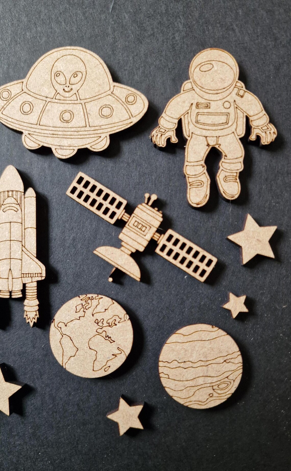 Set of Space Themed Laser Cut MDF Craft Shapes Wooden Embellishments - Etsy