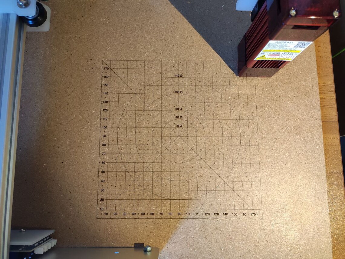Laser Spoil Board Grid 180X180 Mm Aufero Laser 1 DXF SVG Lightburn ...