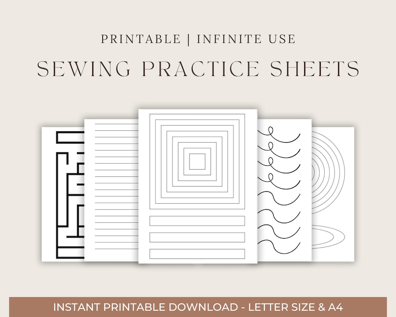 Sewing Practice Sheets, Learn to Sew, Sewing Games, Printable Sewing ...
