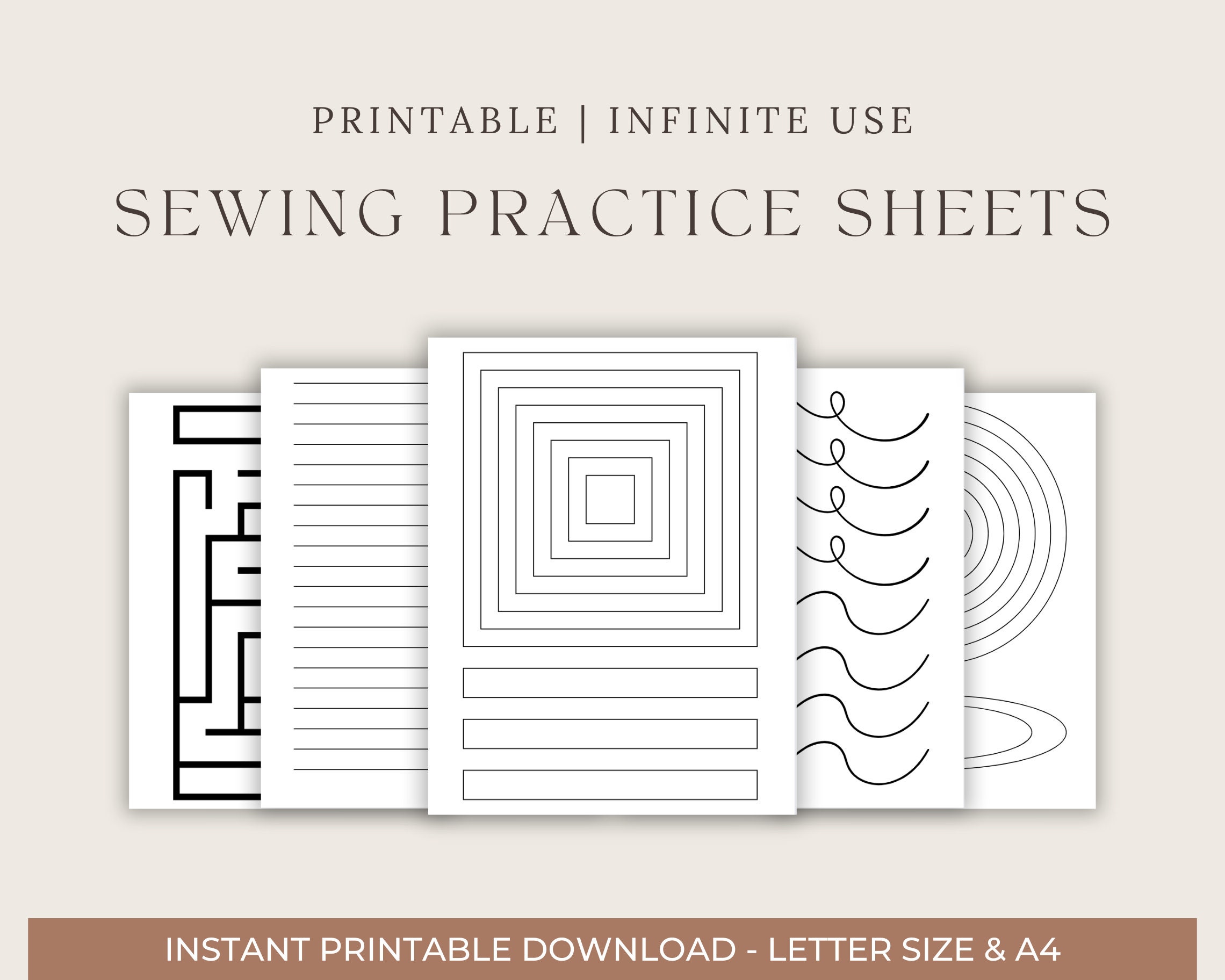 Sewing Practice Sheets, Learn to Sew, Sewing Games, Printable Sewing ...