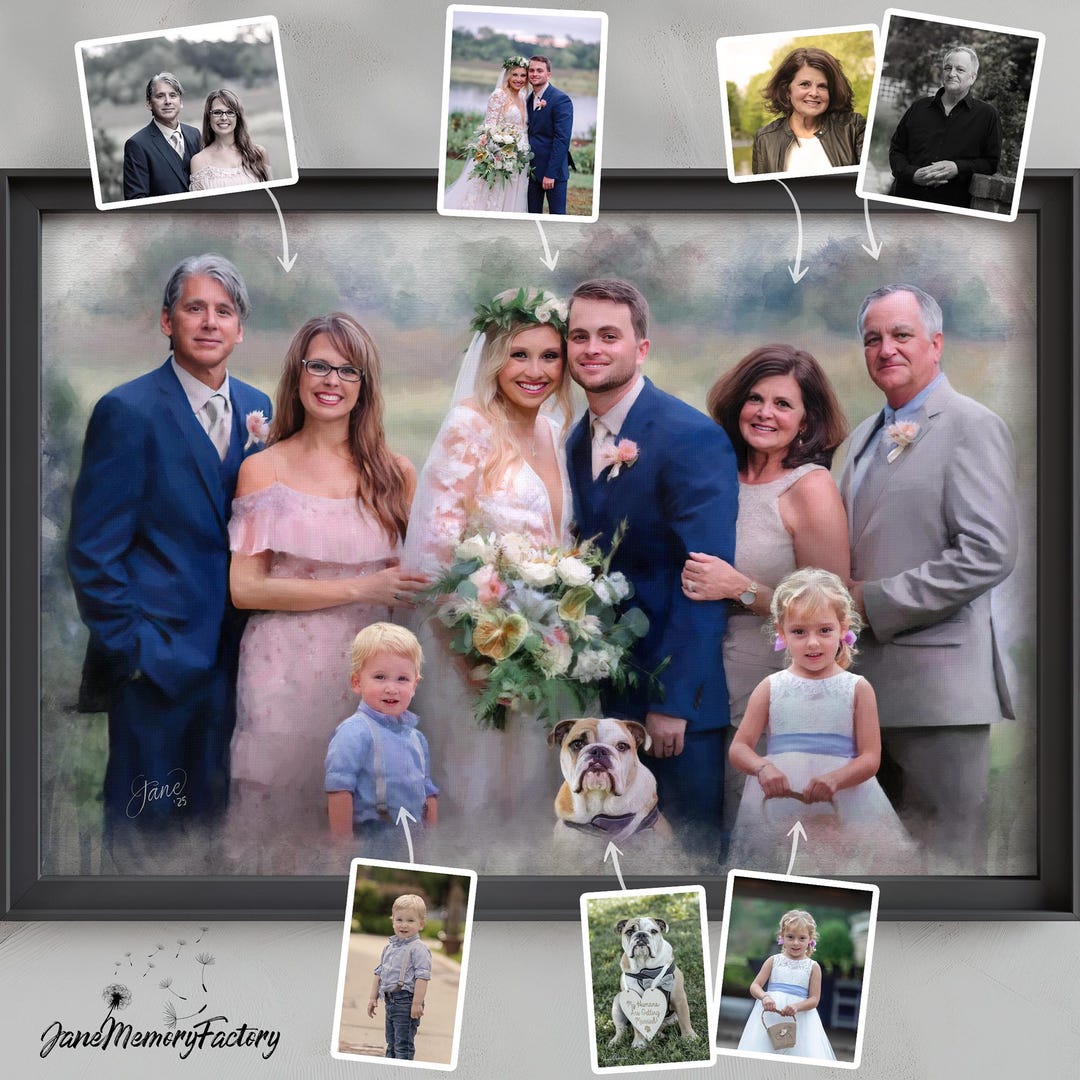Custom Memorial Portrait Drawing, Hand Drawn Remembrance Artwork ...
