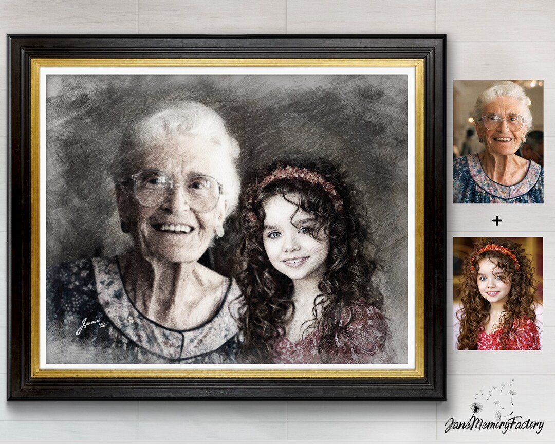 Picture With Deceased Grandmother Passed Loved One Painting - Etsy