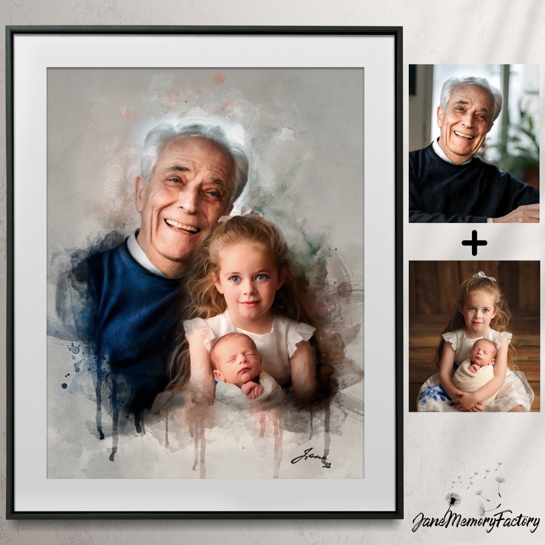 Custom Portrait From Photo, Portrait of Deceased Loved One, Valentine ...