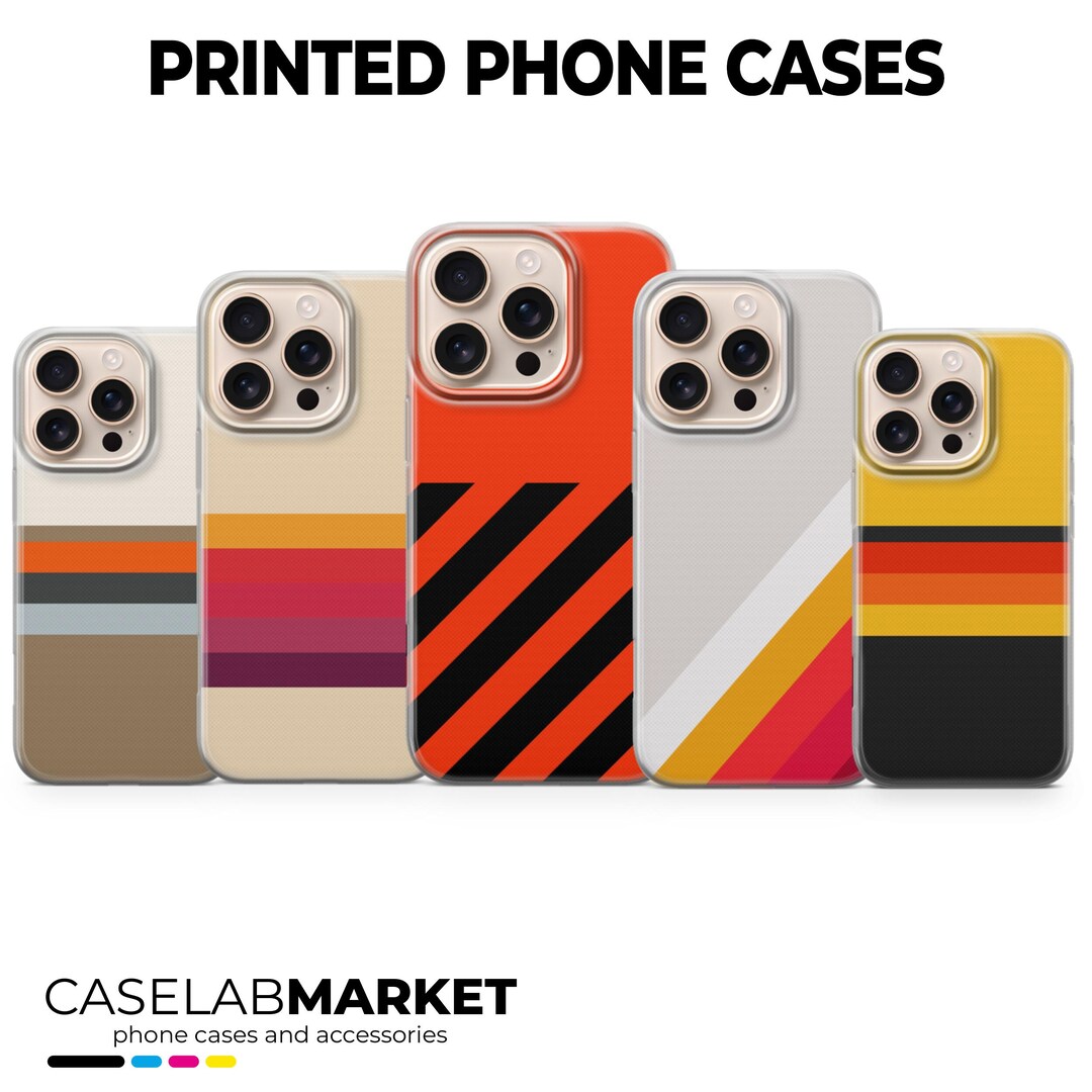 Groovy Retro Stripes Case, 70s Design Ecasa, Old School Color Cover for ...
