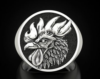 Rooster Signet Ring - Etsy