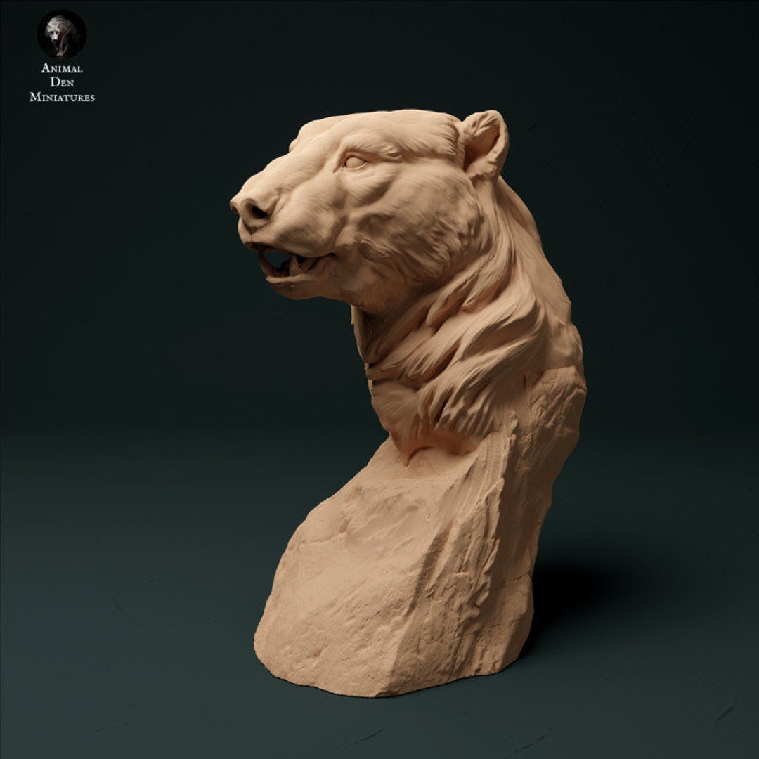 Custom 3D Printed Polar Bear Bust Resin Animal Figurines - Etsy