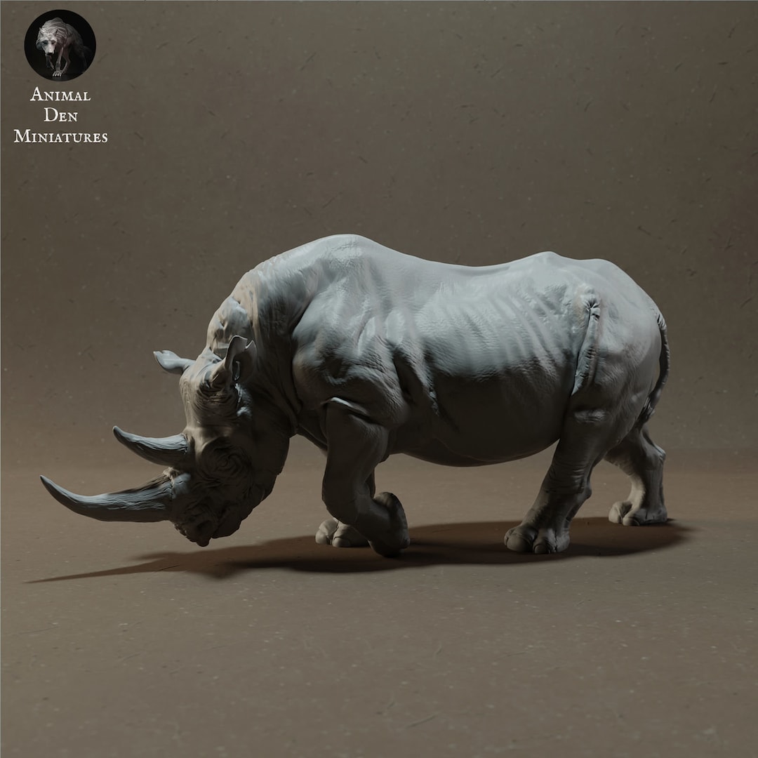 3D Printed Black Rhino High Detailed Resin in Different Sizes, Indoor ...