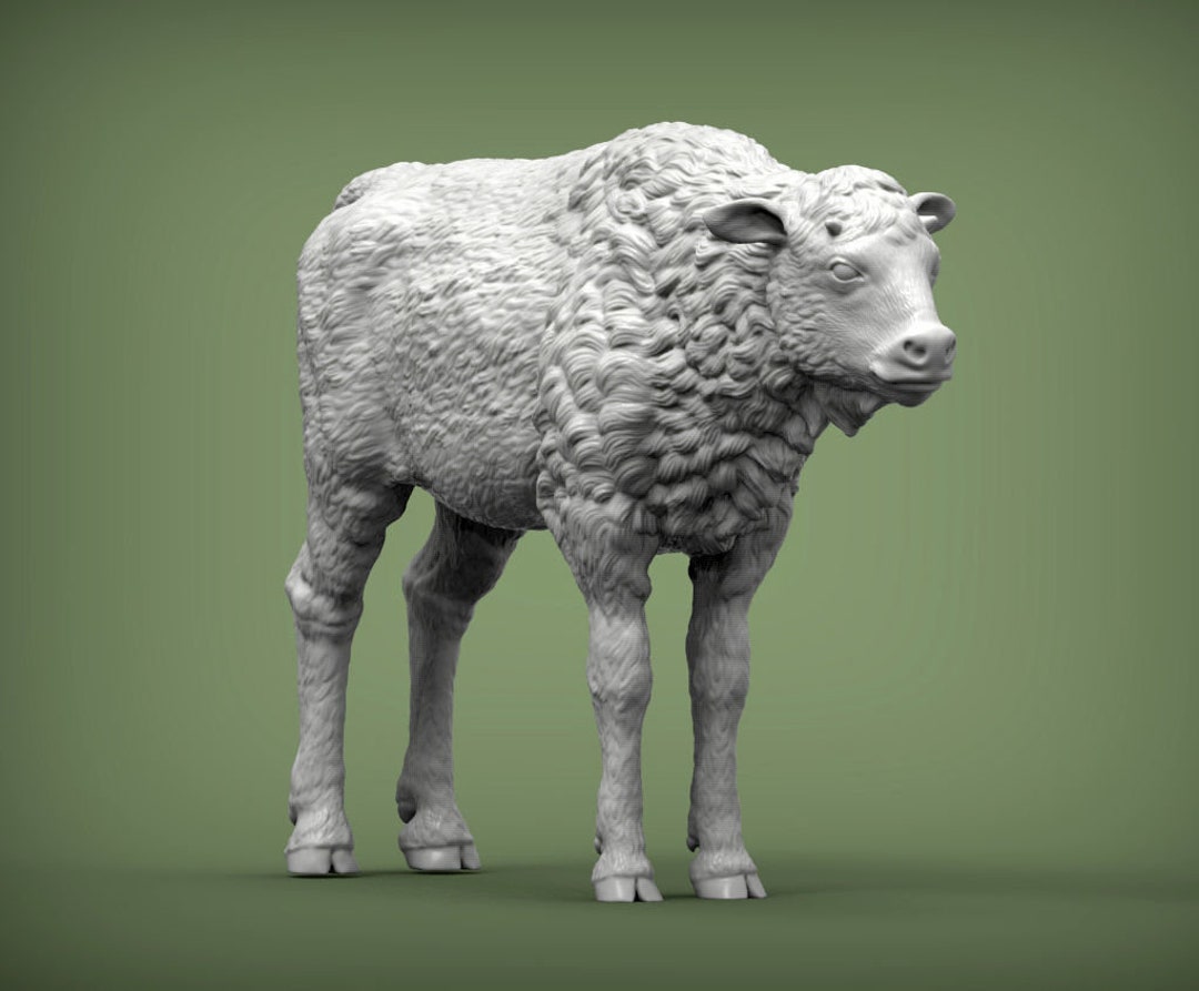 3D Printed Bison Calf High Detailed Resin in Different Sizes, Indoor or ...