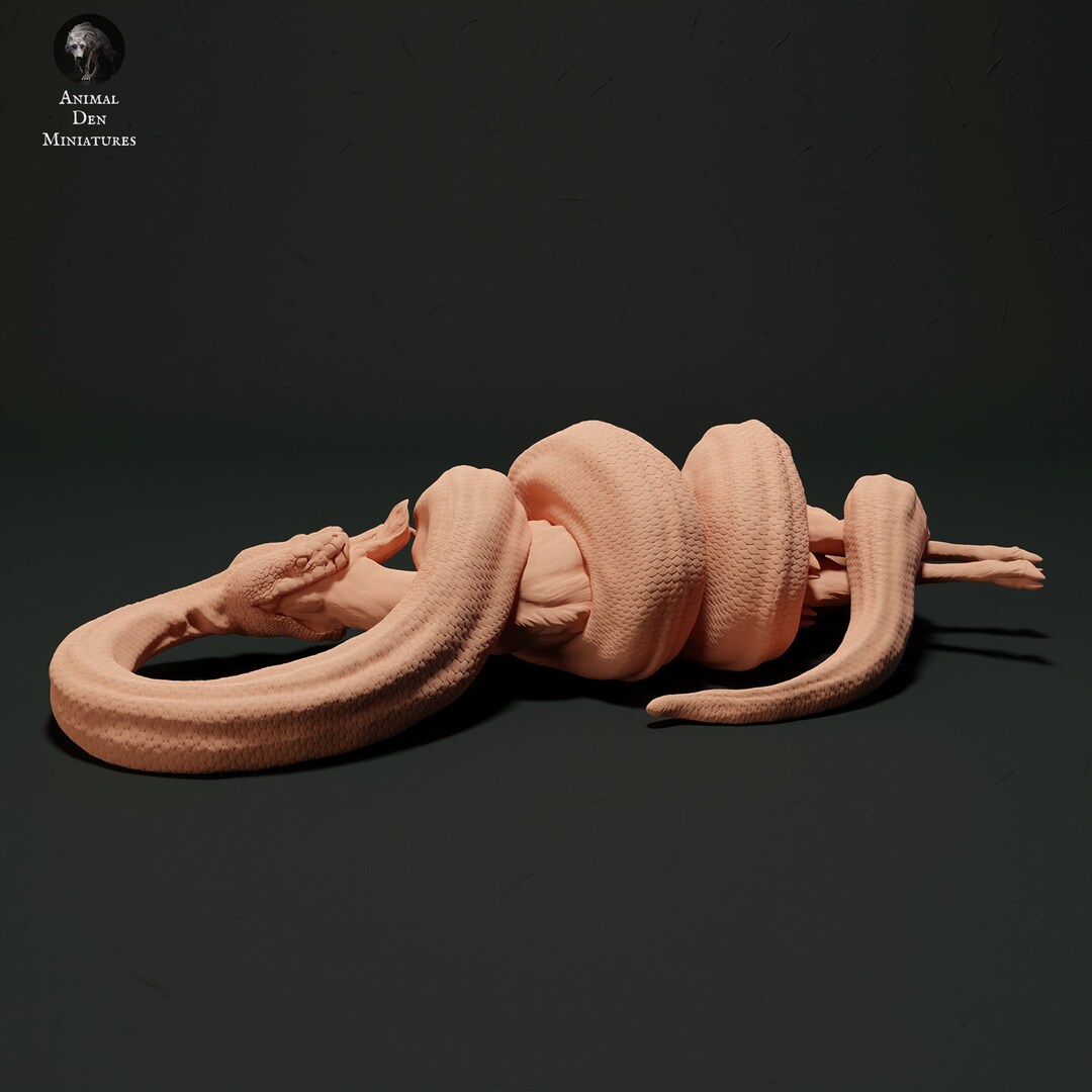 Custom 3D Printed Burmese Python and Muntjac Resin Animal - Etsy