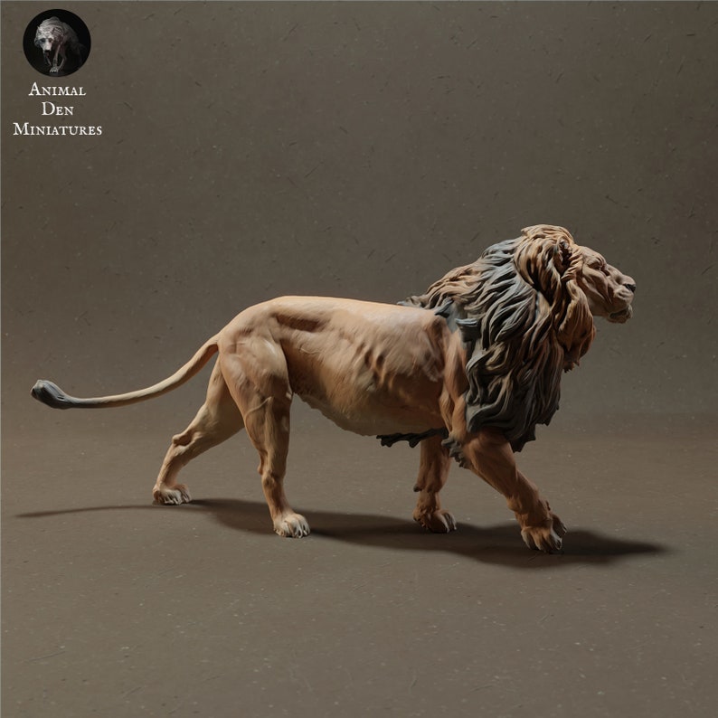 Custom 3D Printed Male Lion Resin Animal Figurines - Etsy