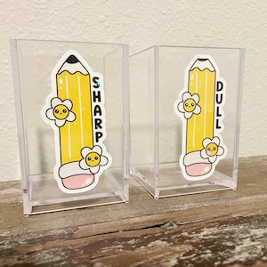 Pencil Holder, Sharp and Dull Pencil Holders, Classroom Decor, Cute ...